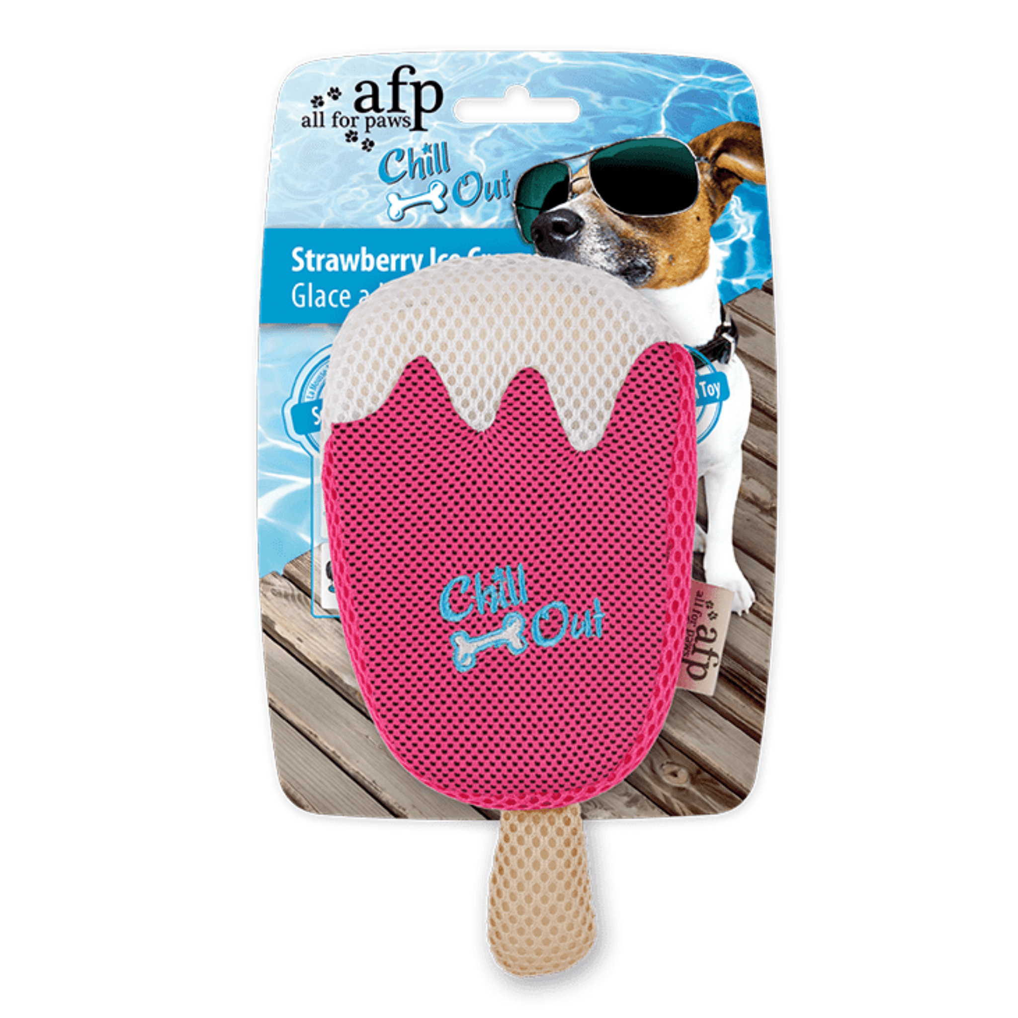 All For Paws Strawberry Ice Cream Dog Toy