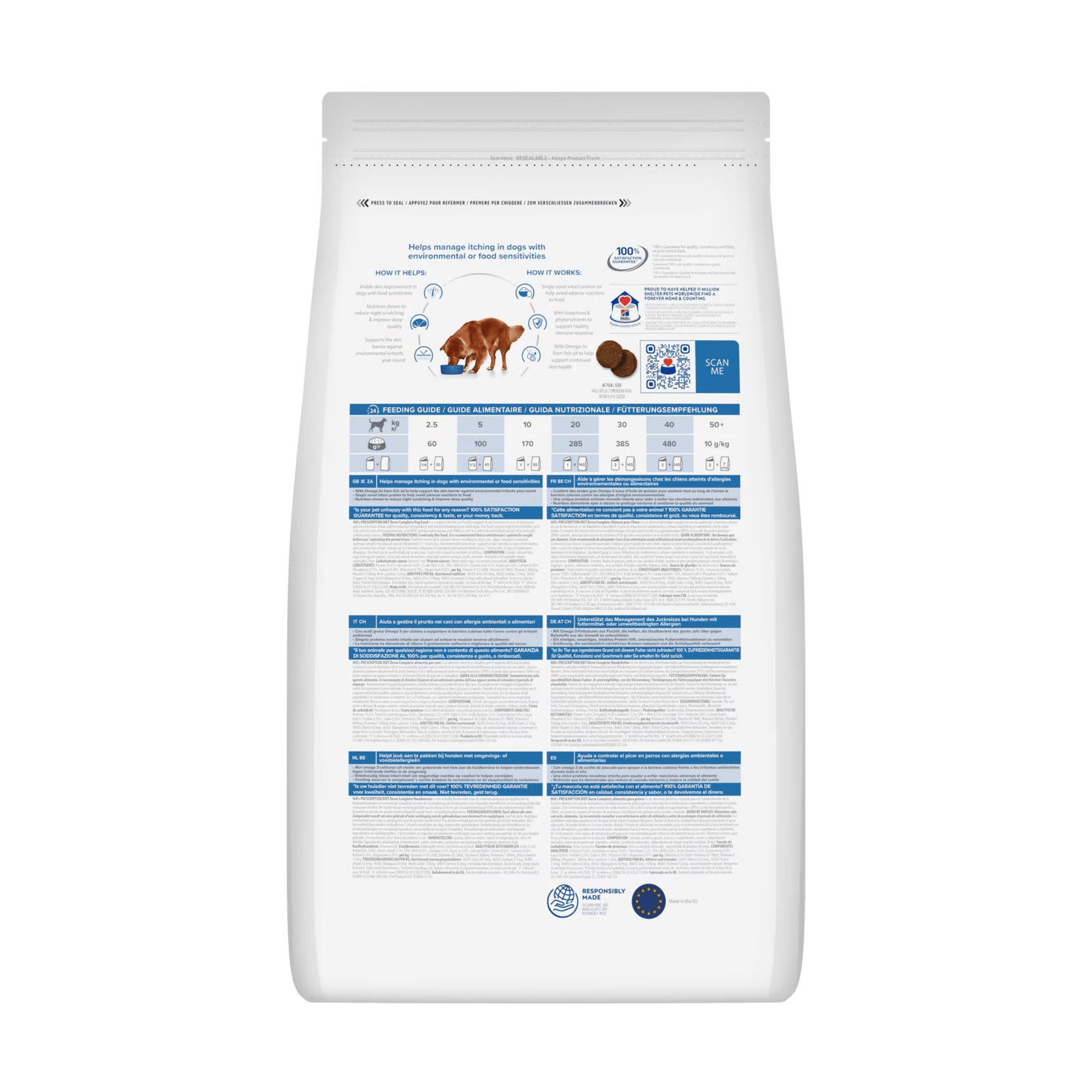 Hill's Prescription Diet Derm Complete Dry Dog Food